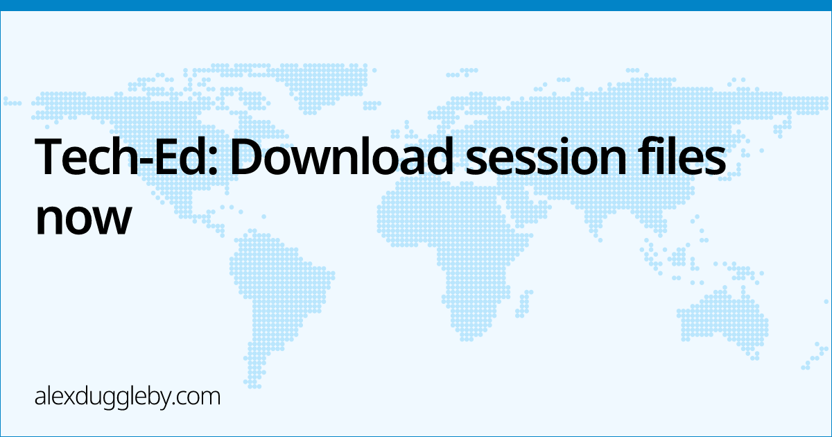 Tech-Ed: Download session files now